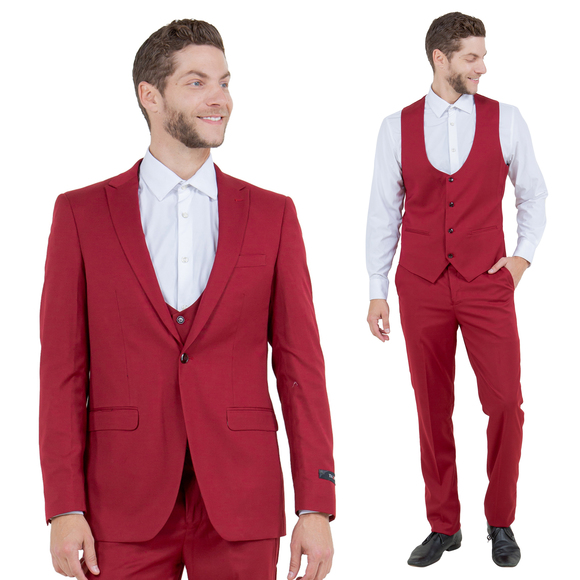 Tazio | Suits & Blazers | Ultra Slim 3pc Mens Vested Suit Set By Tazzio ...